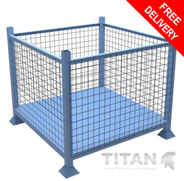 Metal Mesh Sheet Stillage (Stackable) | 1000kg Capacity | H730 x W1130 x D1130mm | Durable ...